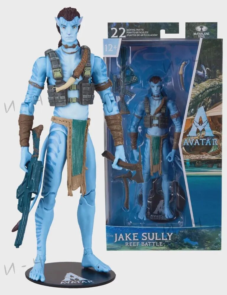 Фигурка Аватар Джейк Салли битва за рифф / Avatar Jake Sully reef battle подвижная (18см)