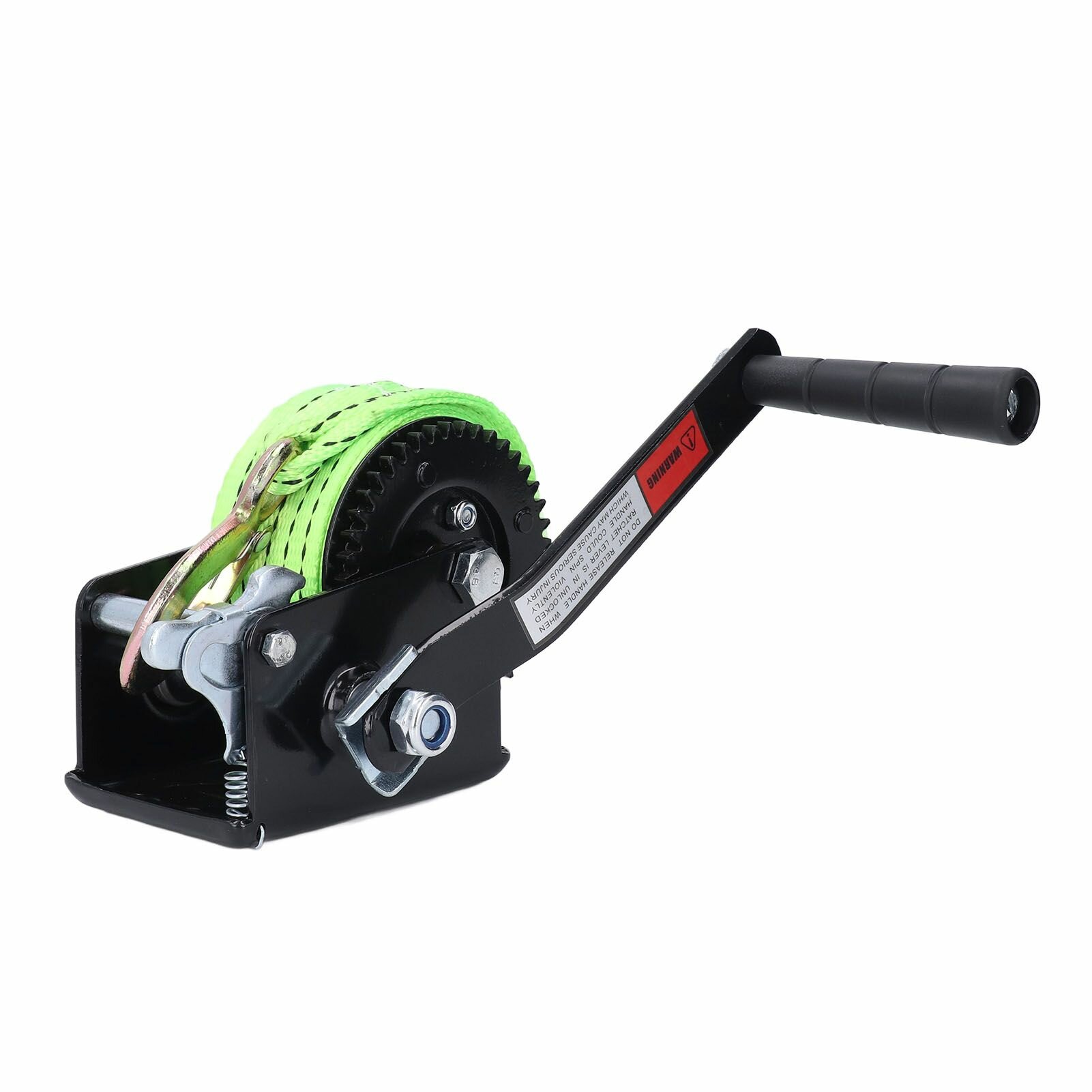 Ручная лебёдка 600 фунтов, с 5 м ремнём и крюком, для лодок, трейлеров.