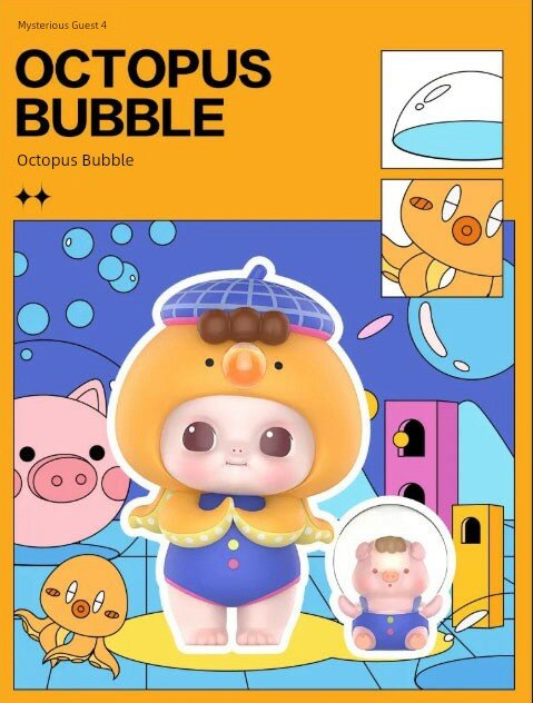 POP MART MINICO Осьминог с пузырьком - коллекционная фигурка, неповрежденная упаковка, оригинальный продукт