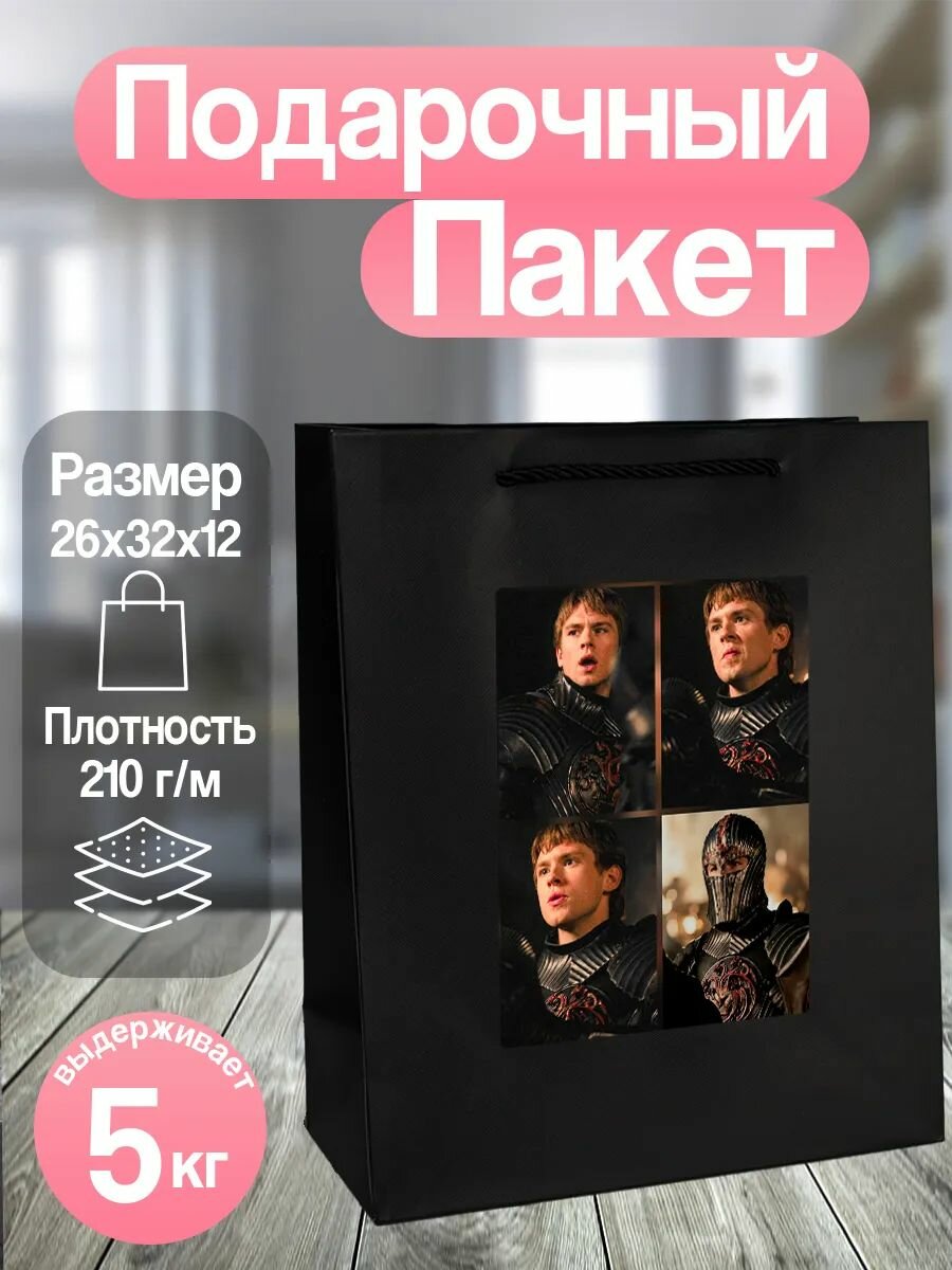 Пакет подарочный Рыцарь семи королевств, упаковка для подарка, 26х31 см