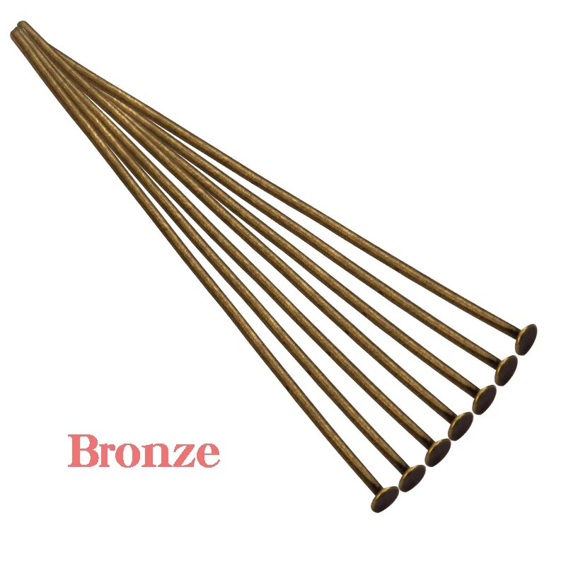 Гвоздики для бижутерии, бронзовые, 0.7x40mm