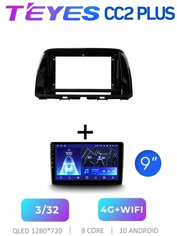 Магнитола 9" Teyes CC2 Plus 3/32 Gb для Mazda CX5 CX-5 CX 5 2012-2015 (C)