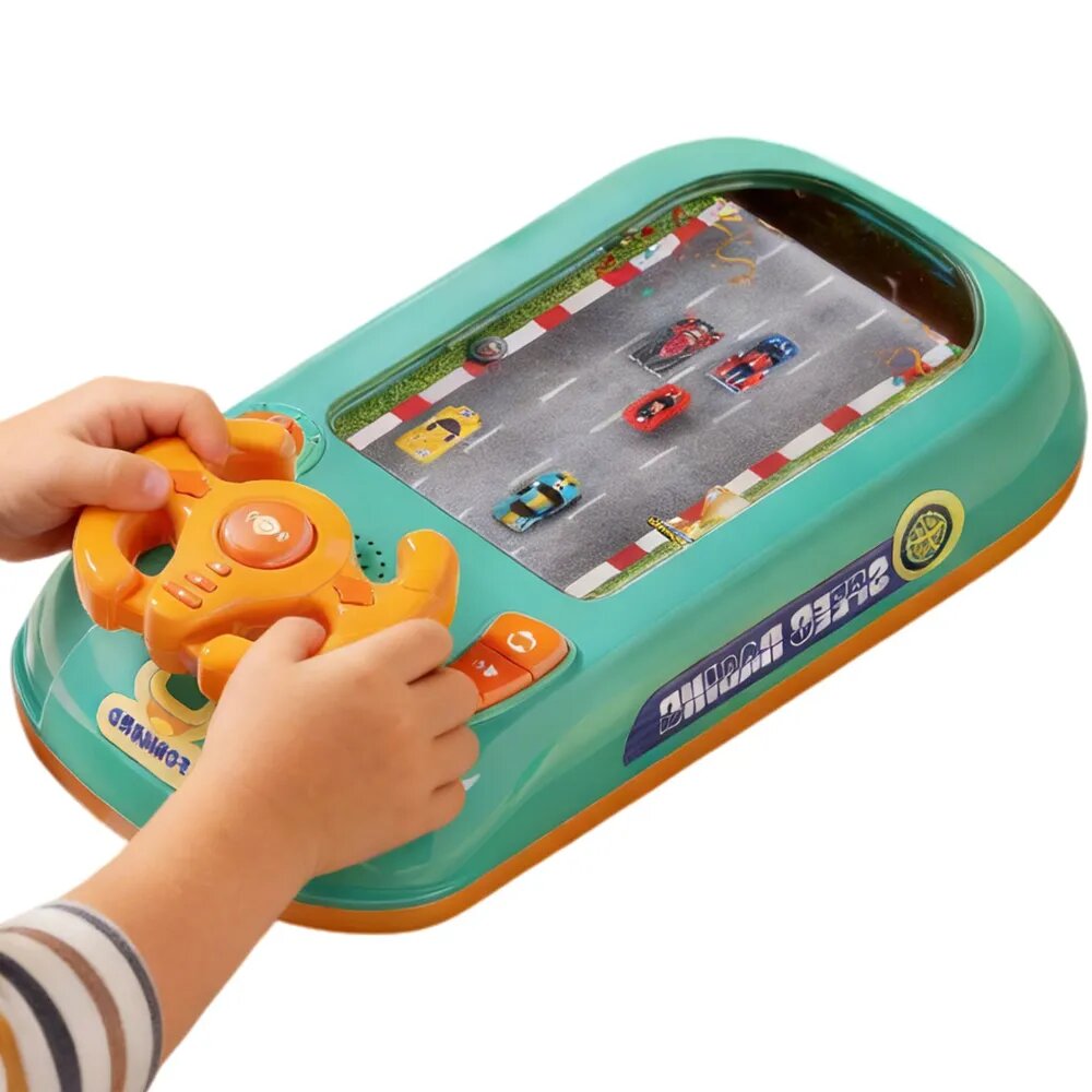 Интерактивная игрушка-руль для детей с 200 уровнями гоночных испытаний и звуковыми эффектами