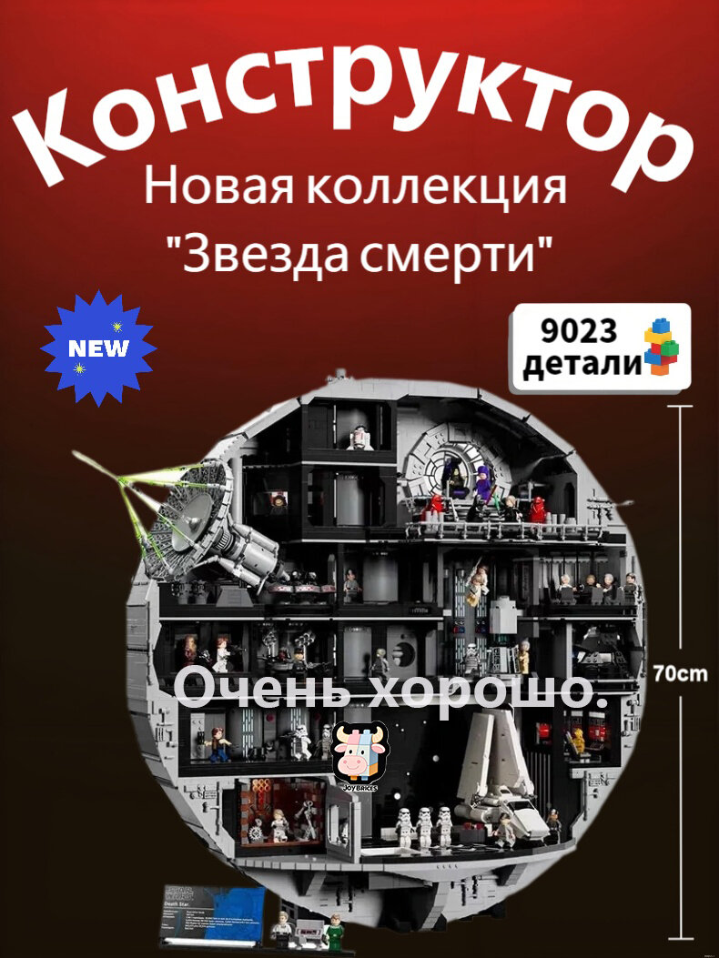 Конструктор Звёздные войны: Звезда Смерти (9023 детали) лимитированная коллекционная модель для фанатов саги