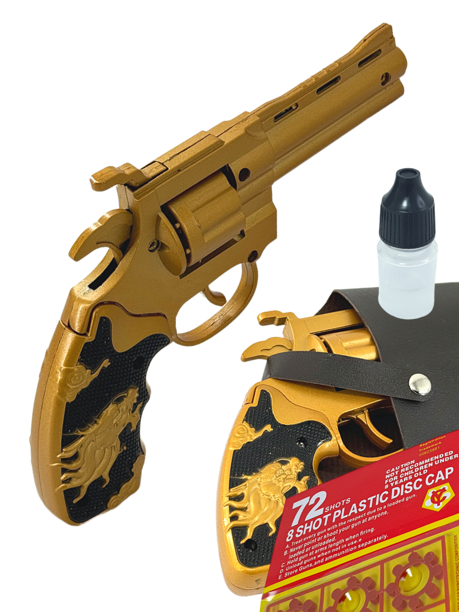 Пистолет металлический с кобурой, пугач "Черный дракон"