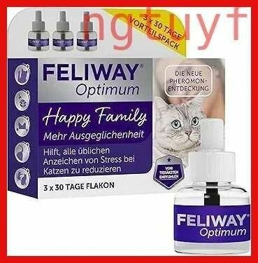 Осенний новый стиль2025Optimum Cat, Усиленный рассеиватель успокаивающих феромонов, дозатор на 30 дней - 3 упаковка, Прозрачный,48 мл