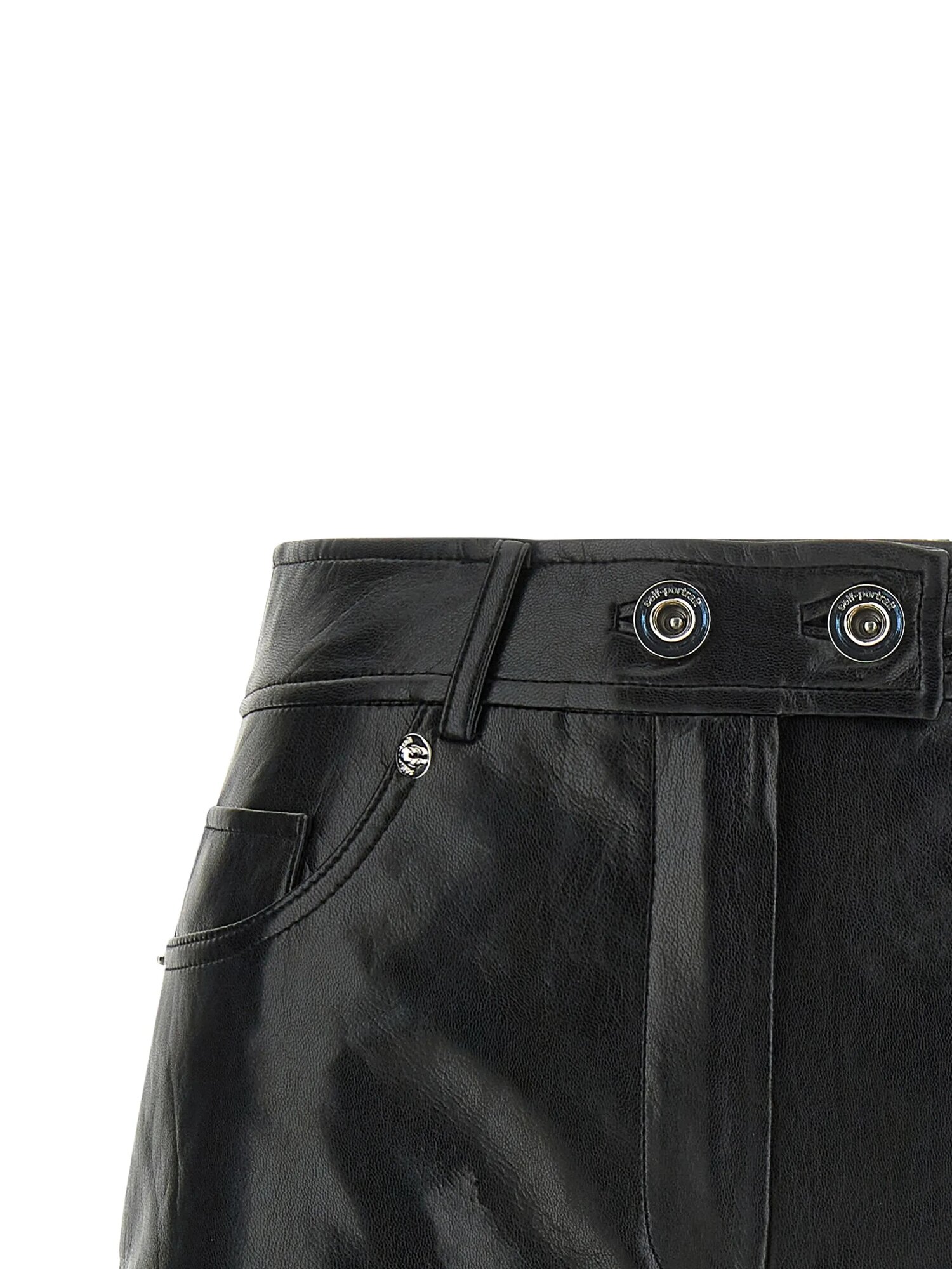 Шорты Self-Portrait Ruffled five-pocket shorts, размер 8, черный — фото 1