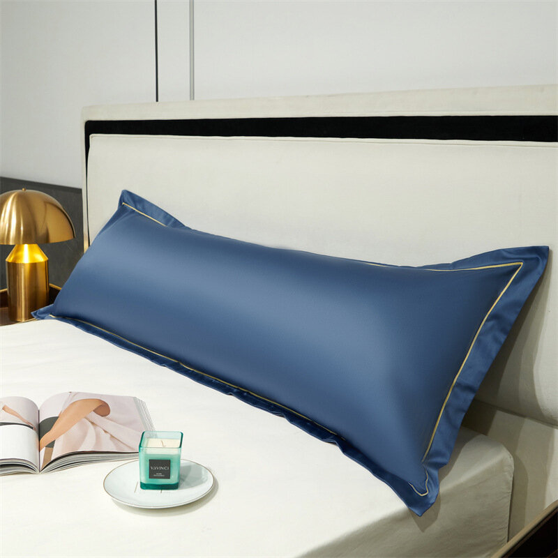 Наволочки из сатинового длинноволокнистого хлопка (100 штук), двойные длинные наволочки из чистого хлопка из Синьцзяна, простые однотонные наволочки для пар из чистого хлопка.