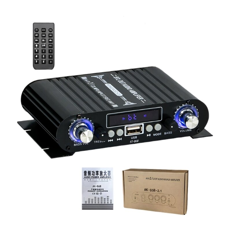 Канальный Беспроводной усилитель звука С USB-портом Обеспечивает превосходное воспроизведение музыки И улучшенную Регулировку низких частот.