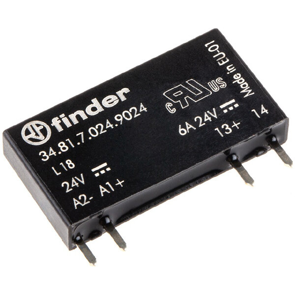 Реле промежуточное твердотельное 34.81.7.024.9024 24В DC 6А 1з серия 34 Finder