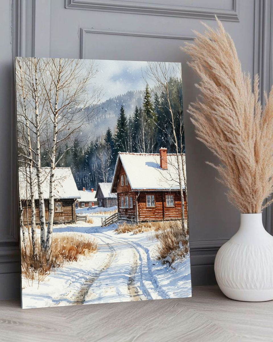 Картина по номерам 40х50 см "Зима" хлопковый холст на подрамнике, акрил, Art Hobby Home