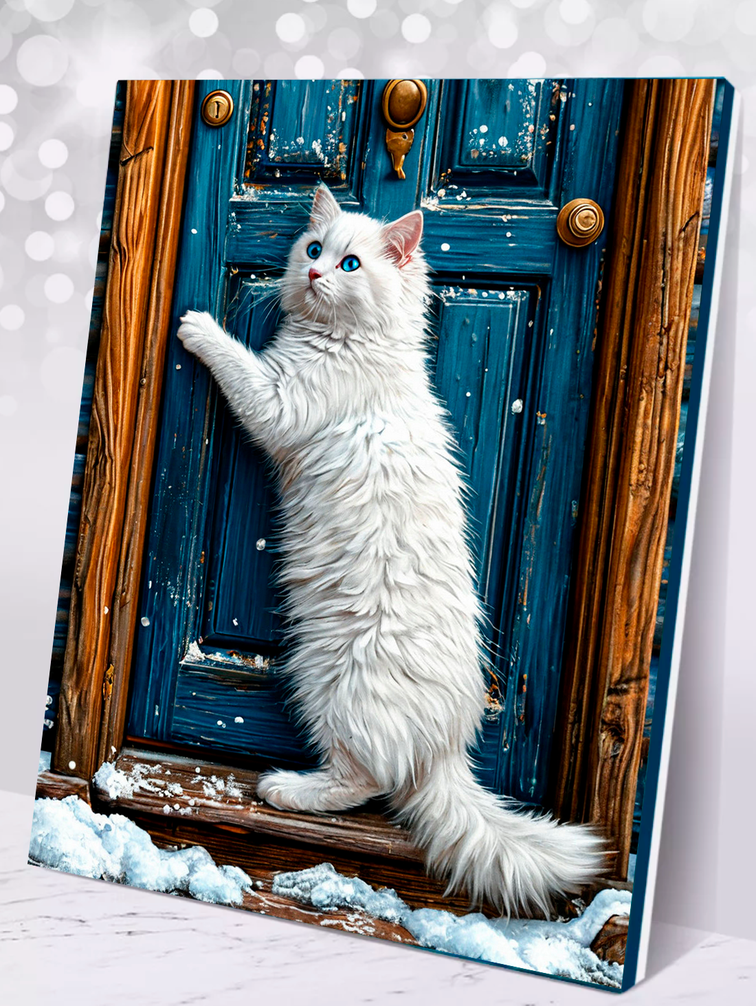 Картина по номерам "Белый кот", хлопковый холст на подрамнике 40х50 см, акрил, 000 Art Hobby Home