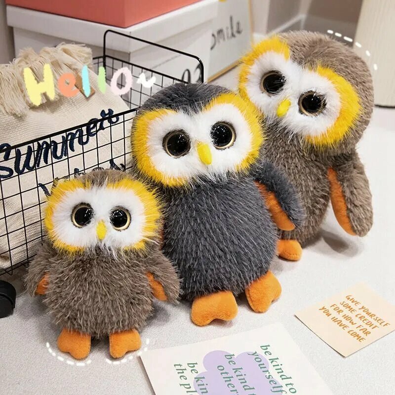 Игрушка-подушка "Сова" с большими глазами, мягкая, коричневая, 20 см