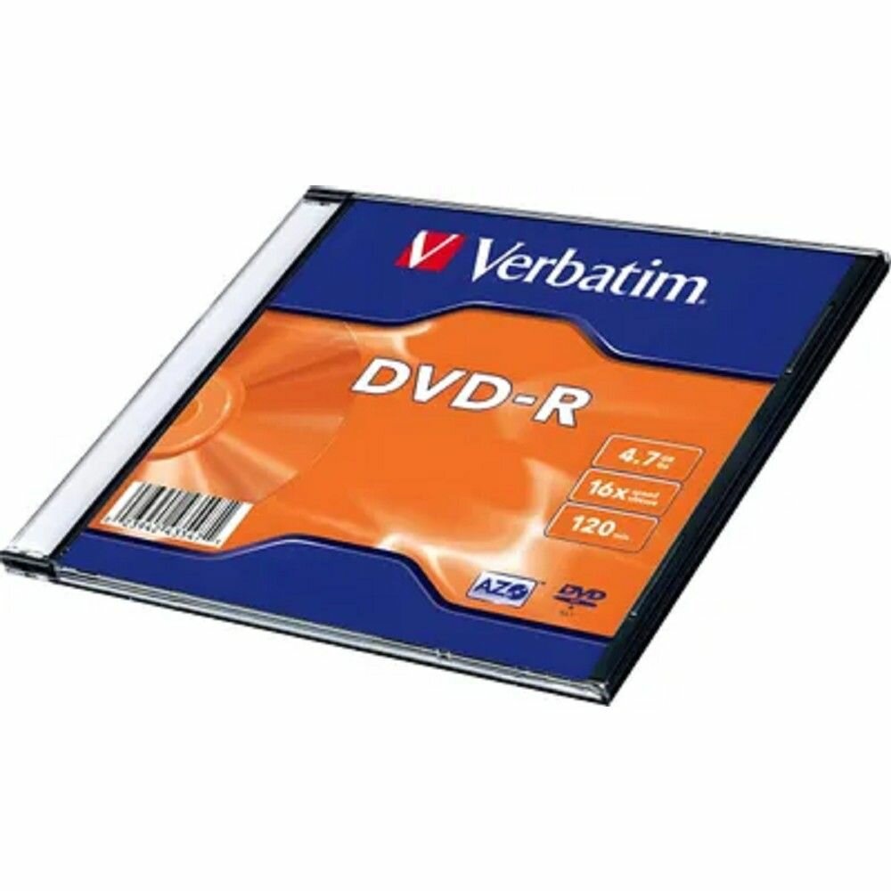 Verbatim Диск Диски DVD - R 16 - x, 4.7 Gb, Slim Case 43547 отпускать поштучно