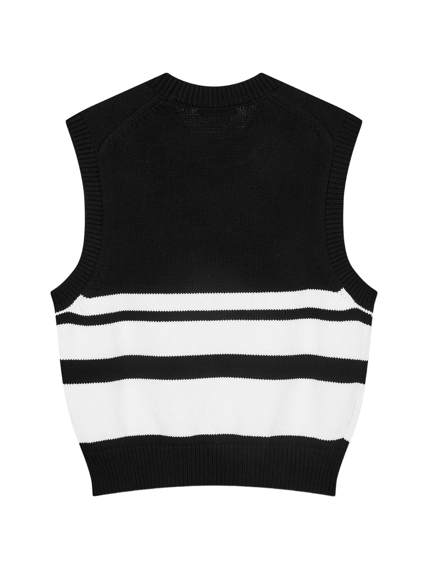 Жилет STUDIO TOMBOY Striped knit vest, размер OneSize, черный — фото 1