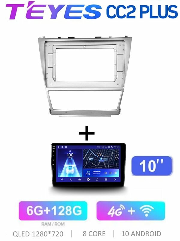 Магнитола 10" Teyes CC2 Plus 6/128 Gb для Toyota Camry 6 40 50 2006-2011 F3