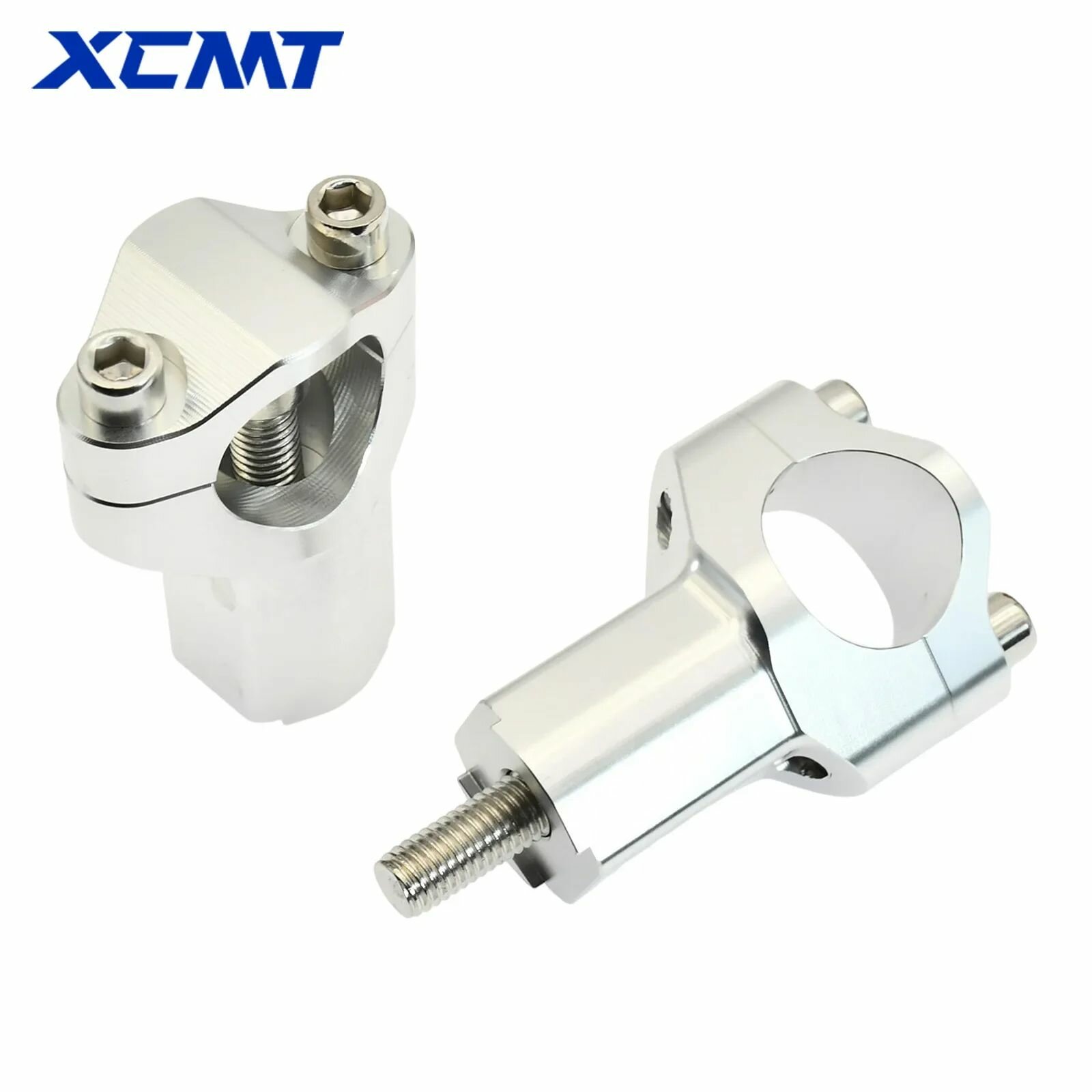 Крепления руля 28мм (кронштейны) на GR7, GR8, ZM, Hengjian, KAMAX, JHL, HUSQVARNA, KTM GAS GAS и др. (высокие) (серебристый)