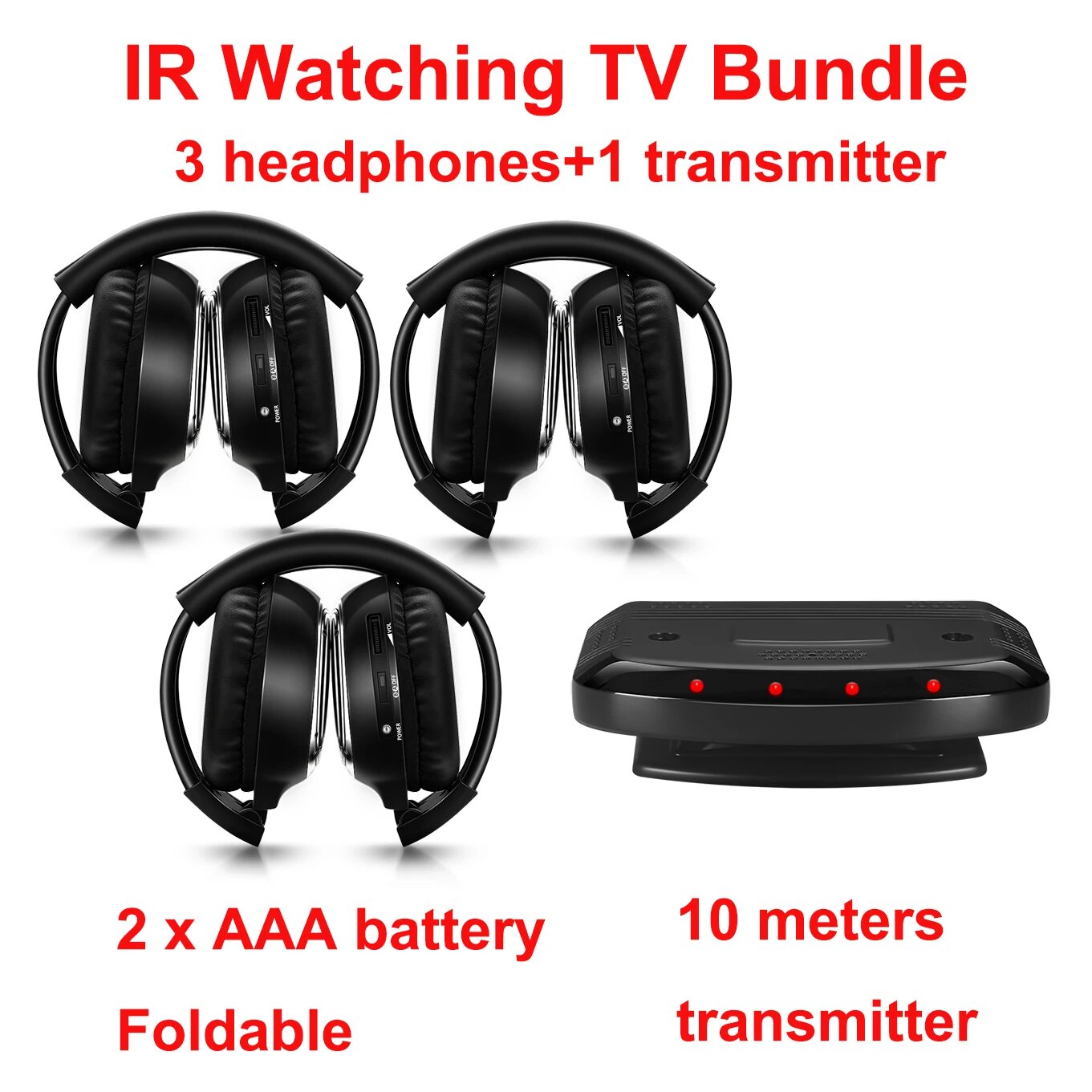 Инфракрасные стерео беспроводные передатчики ИК для ПК, ТВ, DVD, совместимые со всеми 1 TX and 3RX