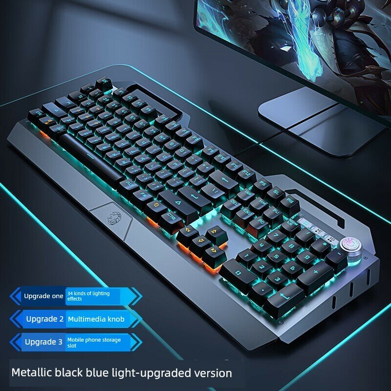 Механическая клавиатура для ASUS ROG Zephyrus, глубокий серый цвет и синий свет, многофункциональный регулятор, полная