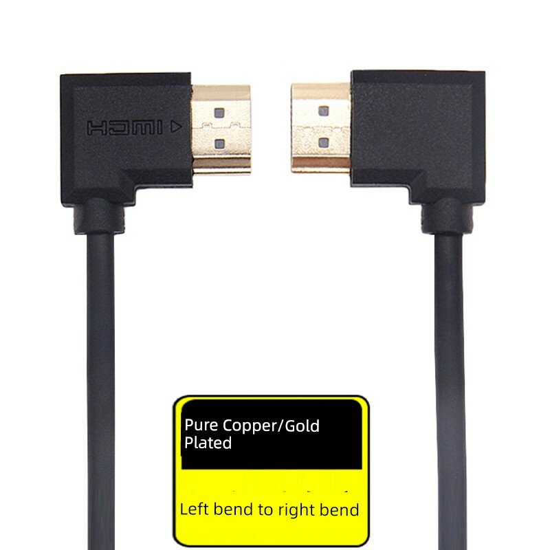 Золотое покрытие HDMI левый к правому изгибу кабель, 0.3м, чистая медь для тюнеров