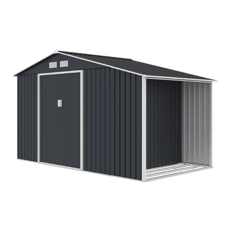 Сарай Wotex Storage-08-3 темно-серый с белым 342х195х203 см 3421953