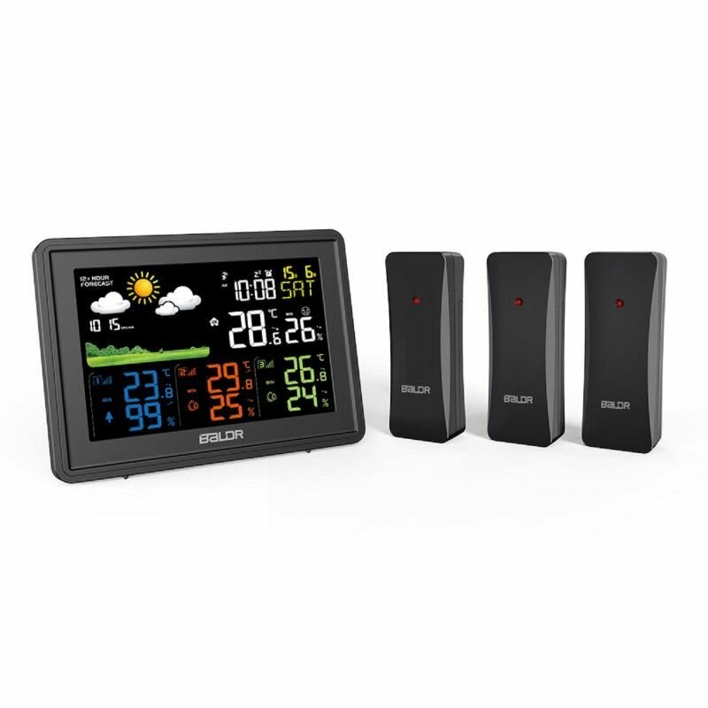Метеостанция с тремя внешними датчиками BALDR B0359WST4H4PR Black