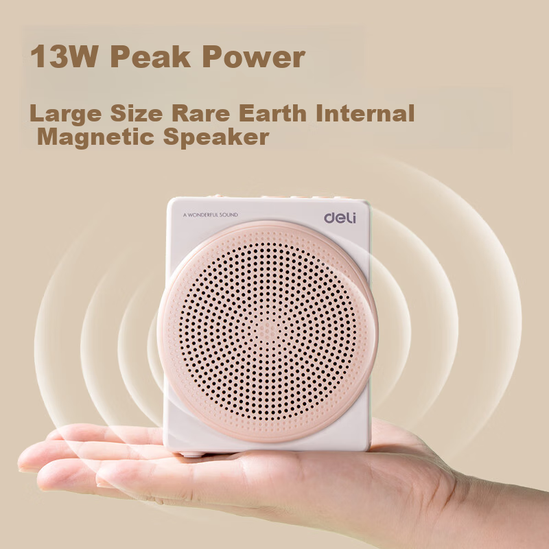 Deli 13W беспроводной микрофон-заколка Bluetooth-колонка с антисвистом для открытых лекций Цвет：[Беспроводная заколка]