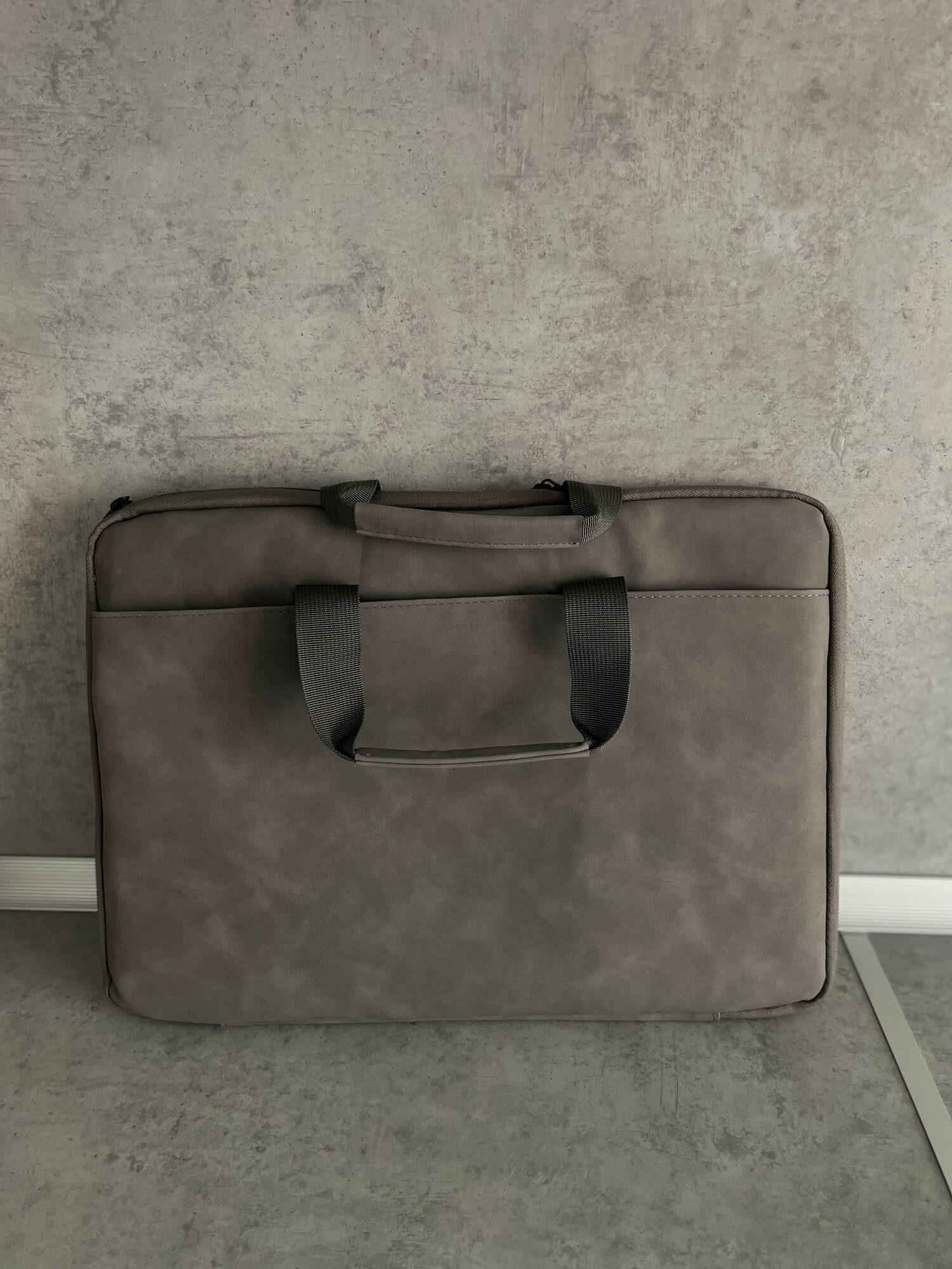 Сумка для ноутбука 15.6-16 дюймов, экокожа, водоотталкивающая, противоударная, цвет темно-серый