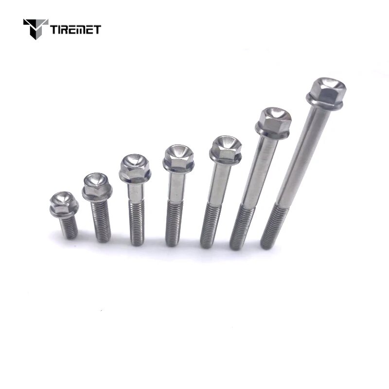 Титановые болты Tiremet с шестигранной головкой и фланцем M6 M8x10-60 мм для М6, ti color, 55mm