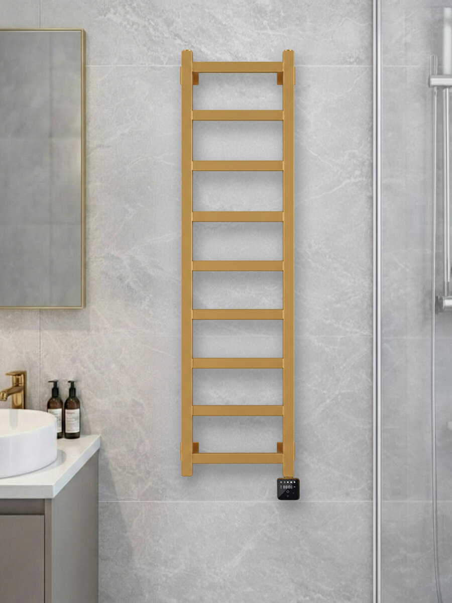 Quadro-1 Полотенцесушитель электрический EQ1 120x30 см Золото матовое