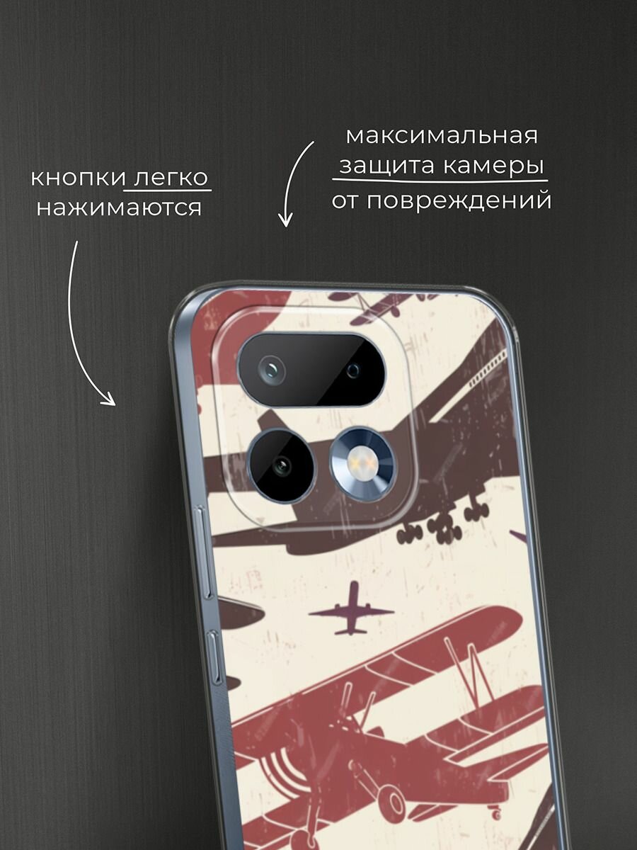 Чехол на Realme 16 Pro / Реалме 16 Про с принтом Самолёты паттерн 1 — фото 1