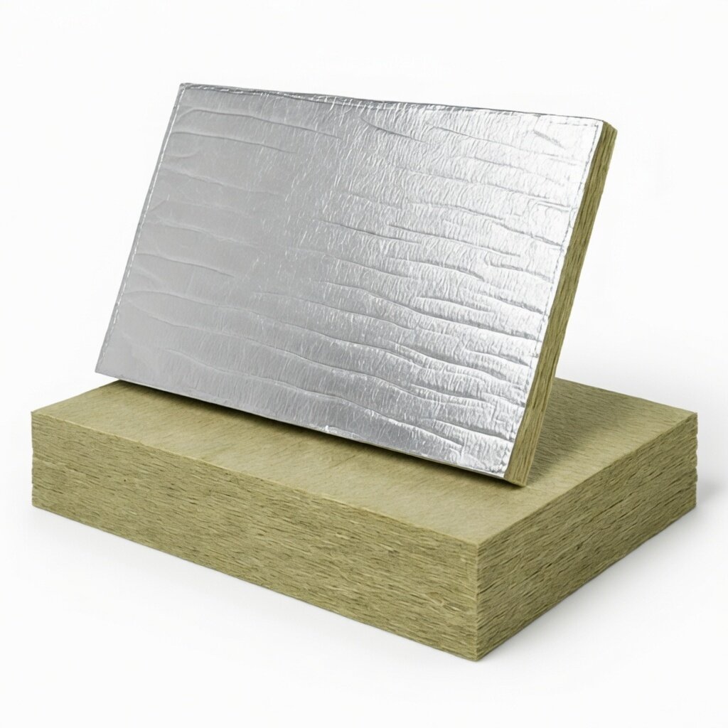 Огнезащитная негорючая плита Rockwool "Alu FIRE", 30х600х1000мм, серебристая