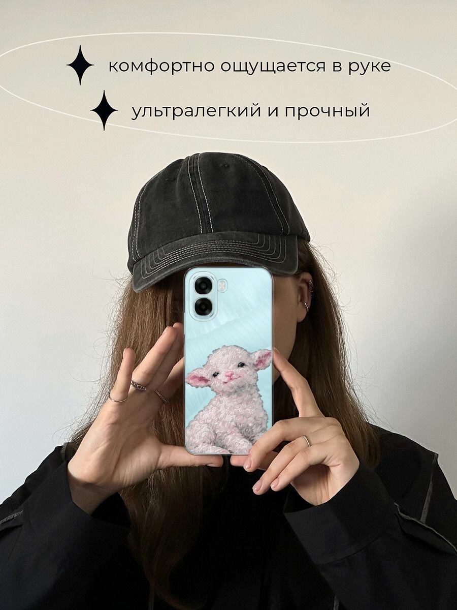 Силиконовый чехол на Oppo A6x / Оппо A6x с принтом Милый ягненок — фото 1