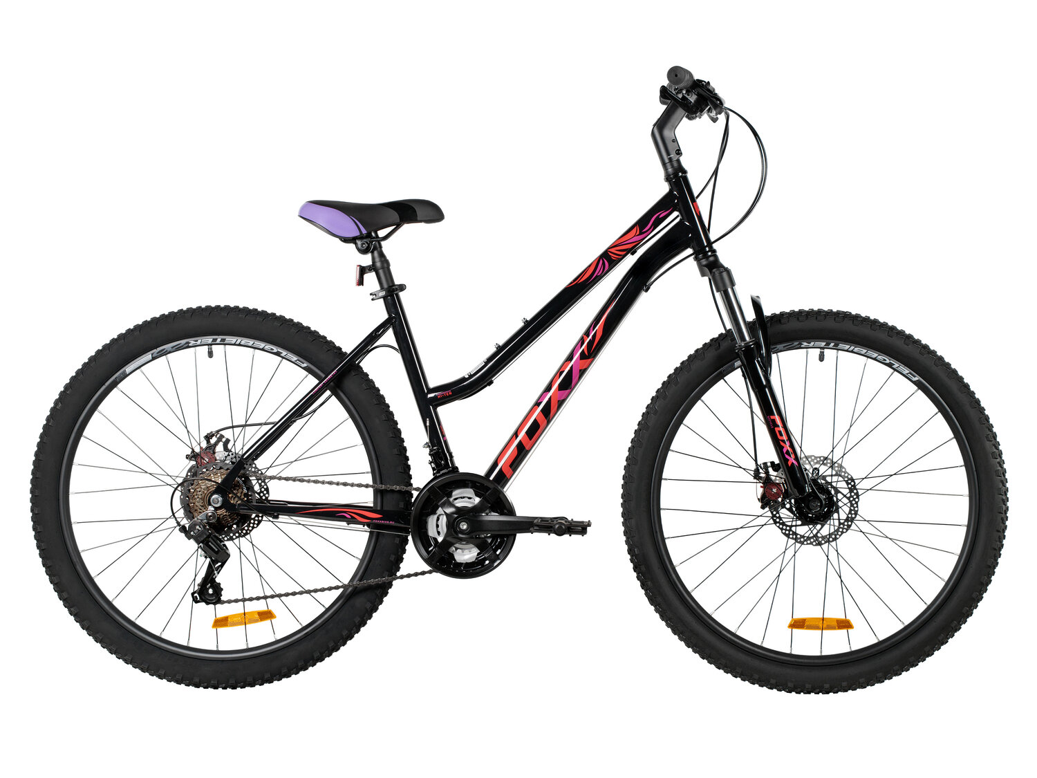Велосипед женский Foxx Latina 26 (2026), стальная рама, размер 15", цвет Черный-розовый