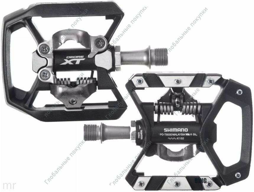Педали контактные Shimano Deore XT PD-T8000, SPD и Платформа, Черный