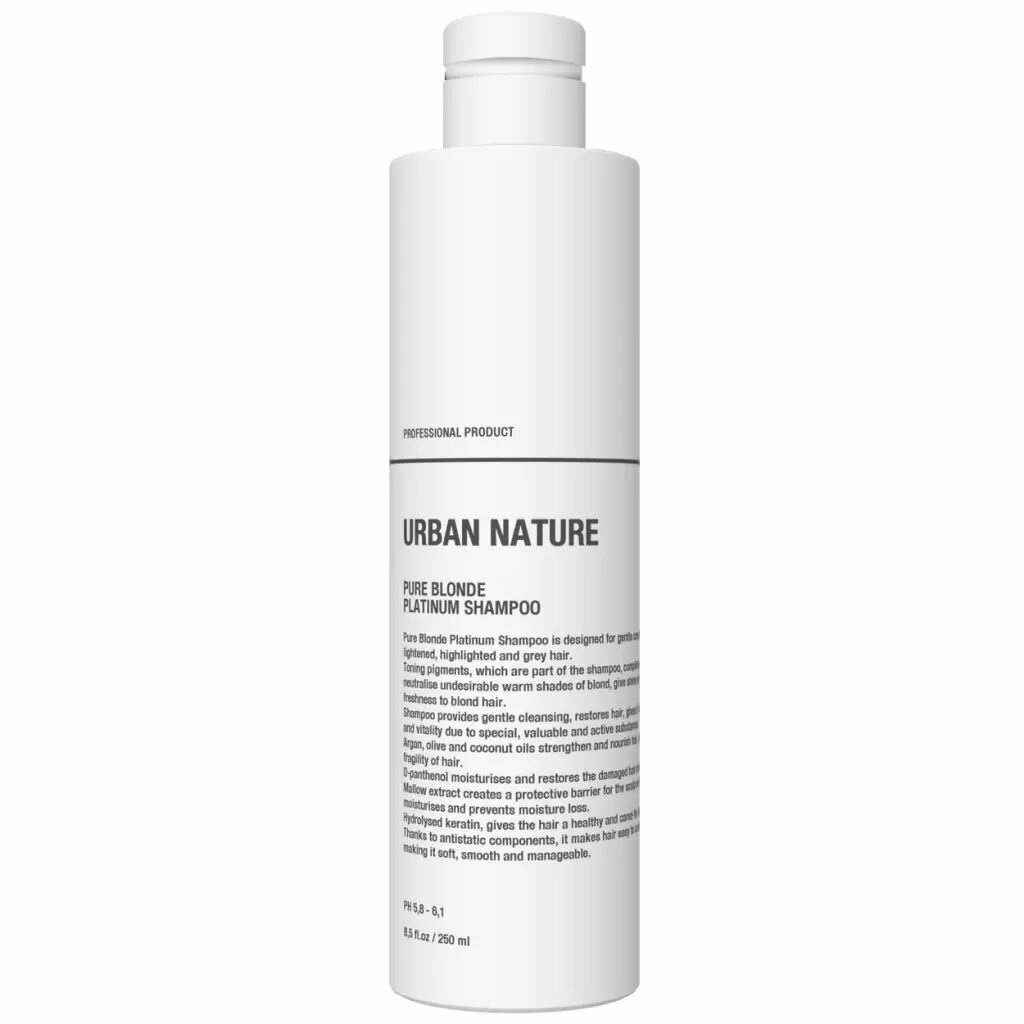 Шампунь для волос Urban Nature для светлых, Blonde platinum Shampoo, тонирующий, 250 мл