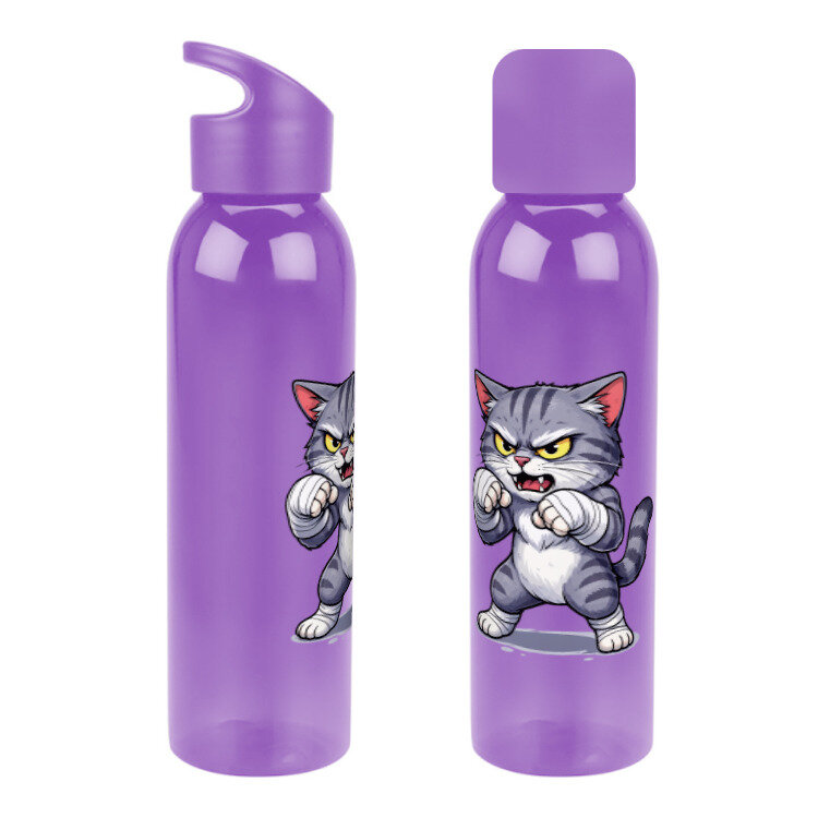 Бутылка для воды «Кот боксёр» (фиолетовый)