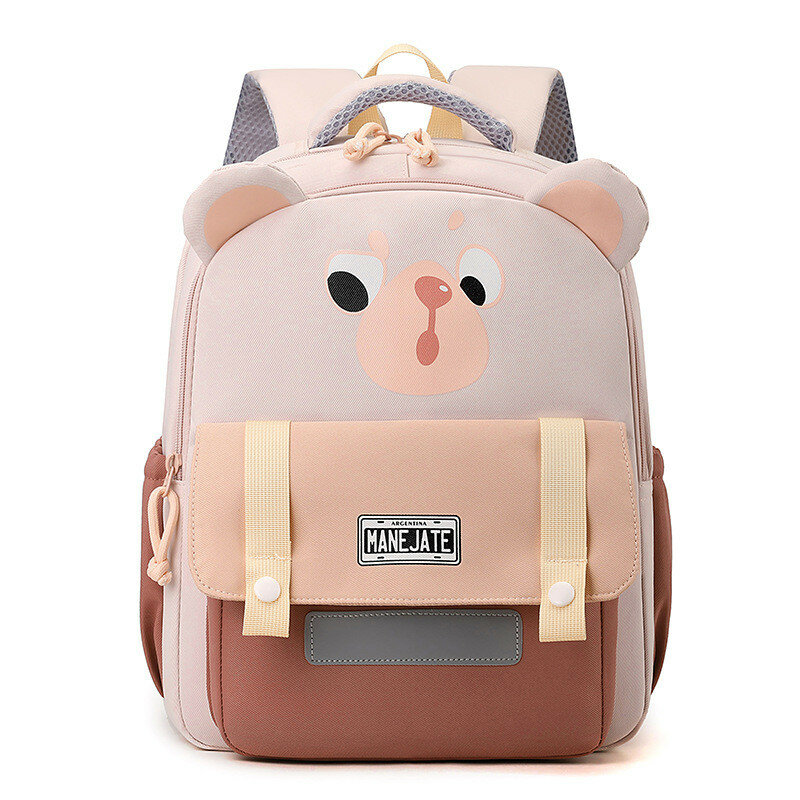 Kids backpack for kindergarten with lightweight design and cartoon pattern, pink