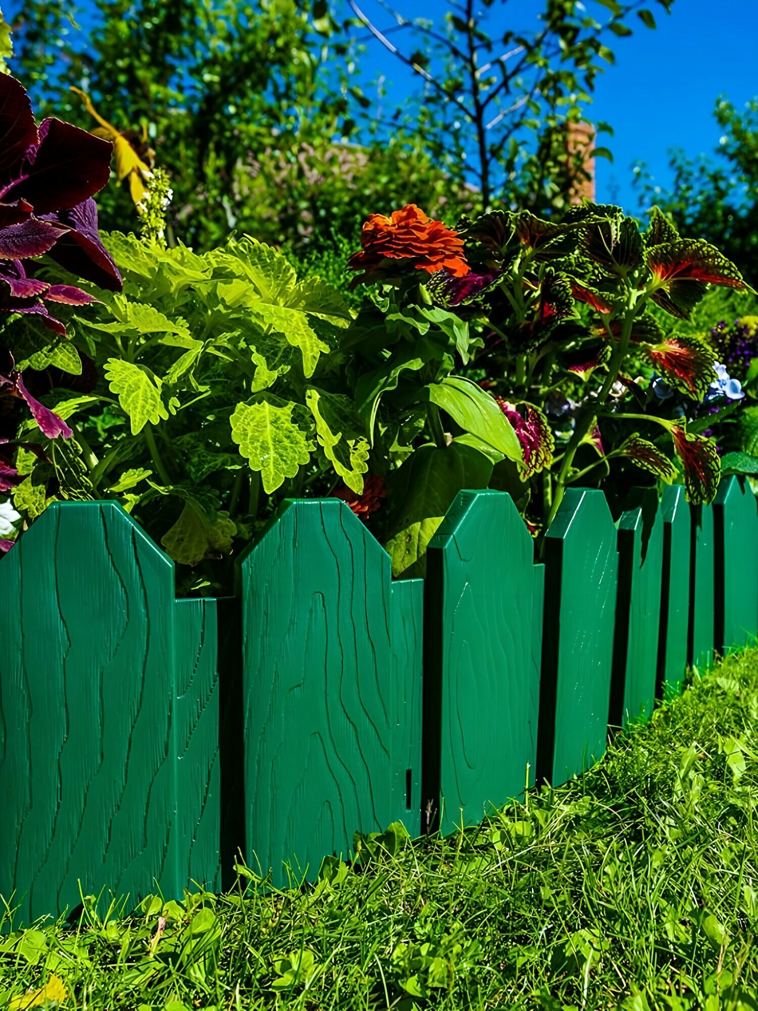 Декоративное ограждение пластик, Мастер сад, Бордюр Дачник, 18х300 см, зеленое