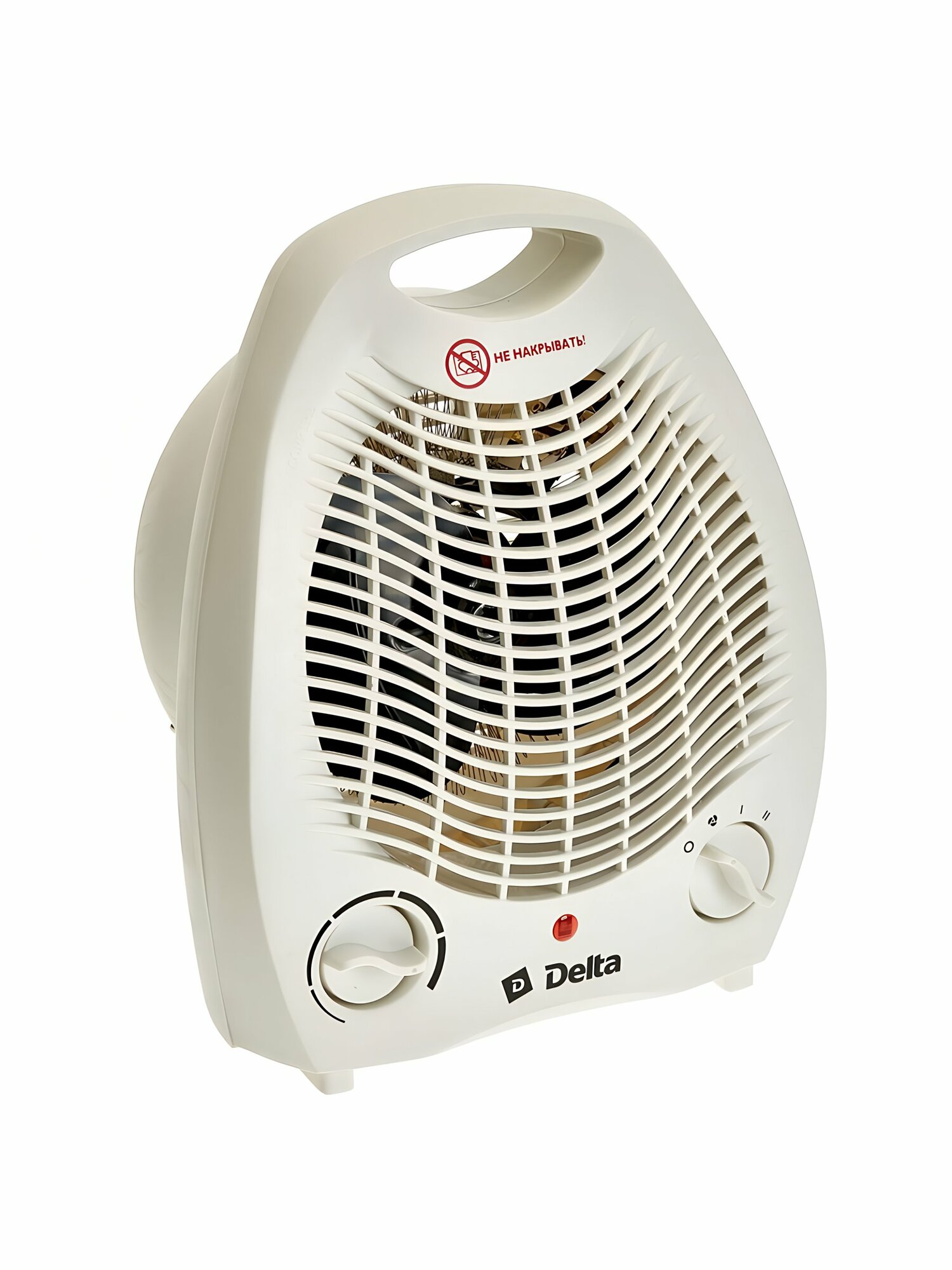 Тепловентилятор Delta D-608, напольный и настольный обогреватель 2 кВт, 20 м2, спиральный нагреватель, белый цвет.