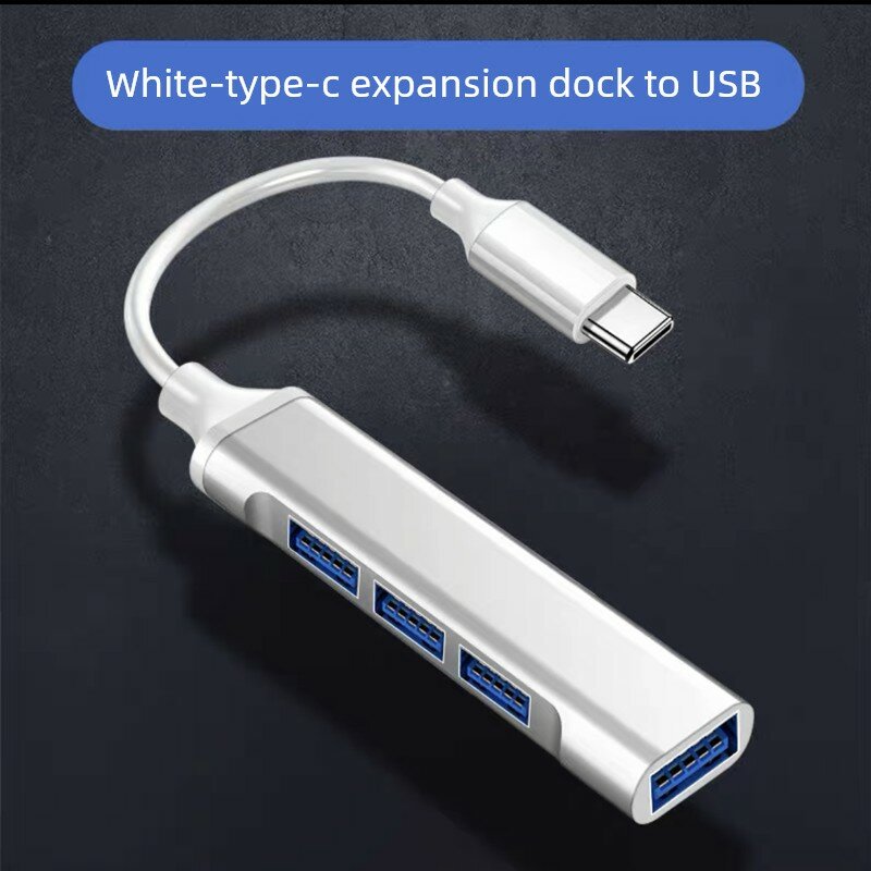 0,1 м Type-C в USB 3.0 разветвитель с высокоскоростной передачей, 4 портами и серебристым цветом для быстрого
