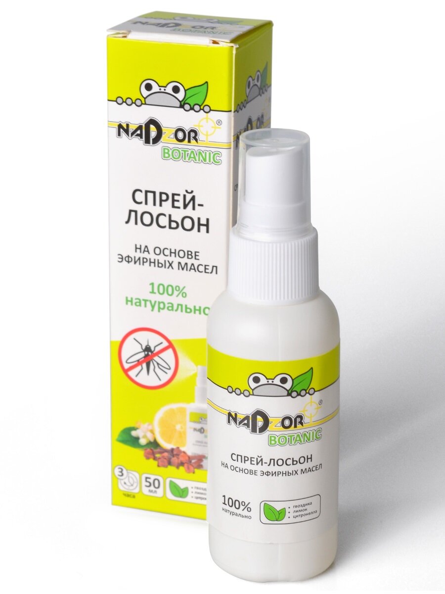 Спрей-Лосьон от комаров Nadzor Botanic на основе эфирных масел 50мл