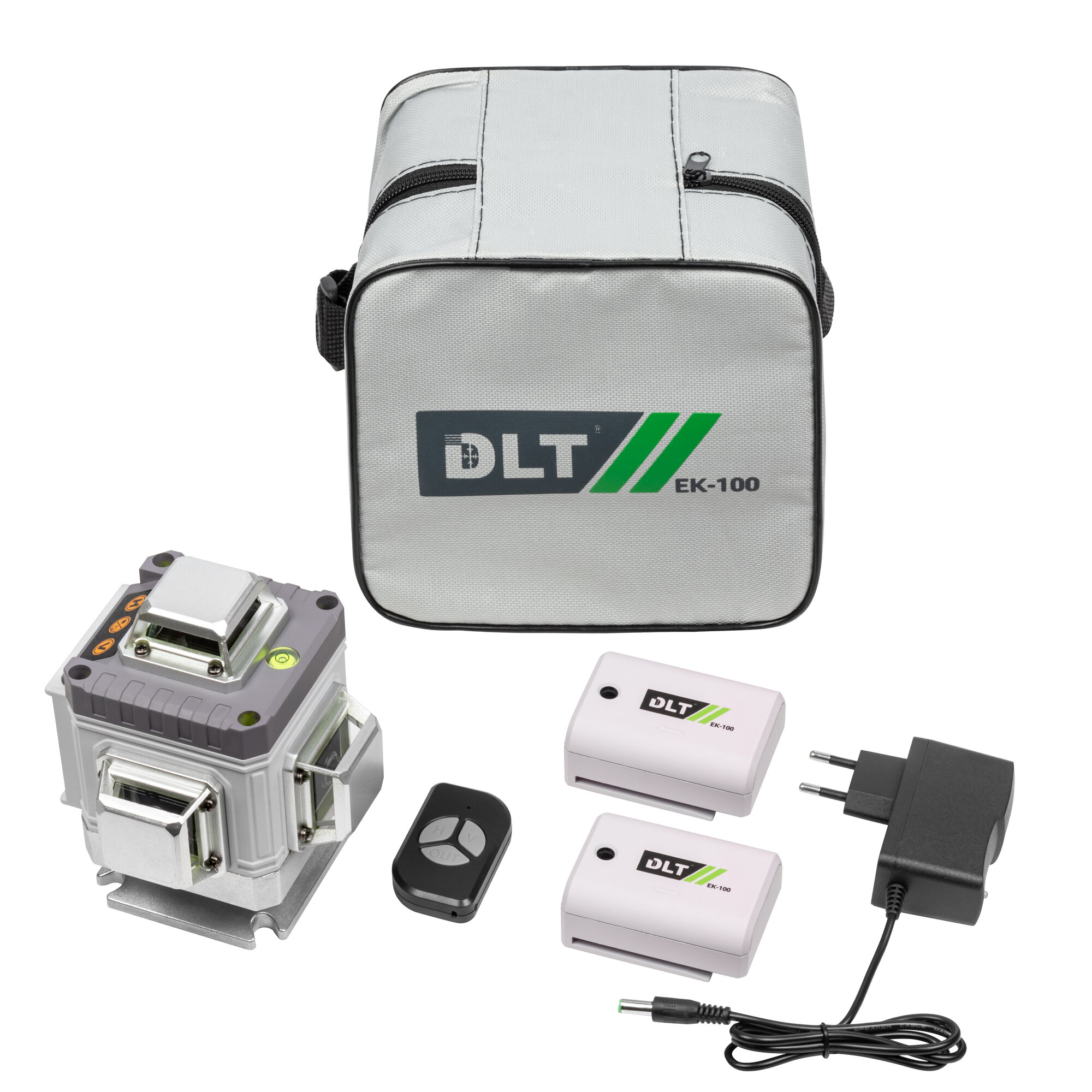 Нивелир лазерный EK-100, 2 вертик. и 2 горизонт. линии (16 линий), дальность 30м, DLT, арт.4431