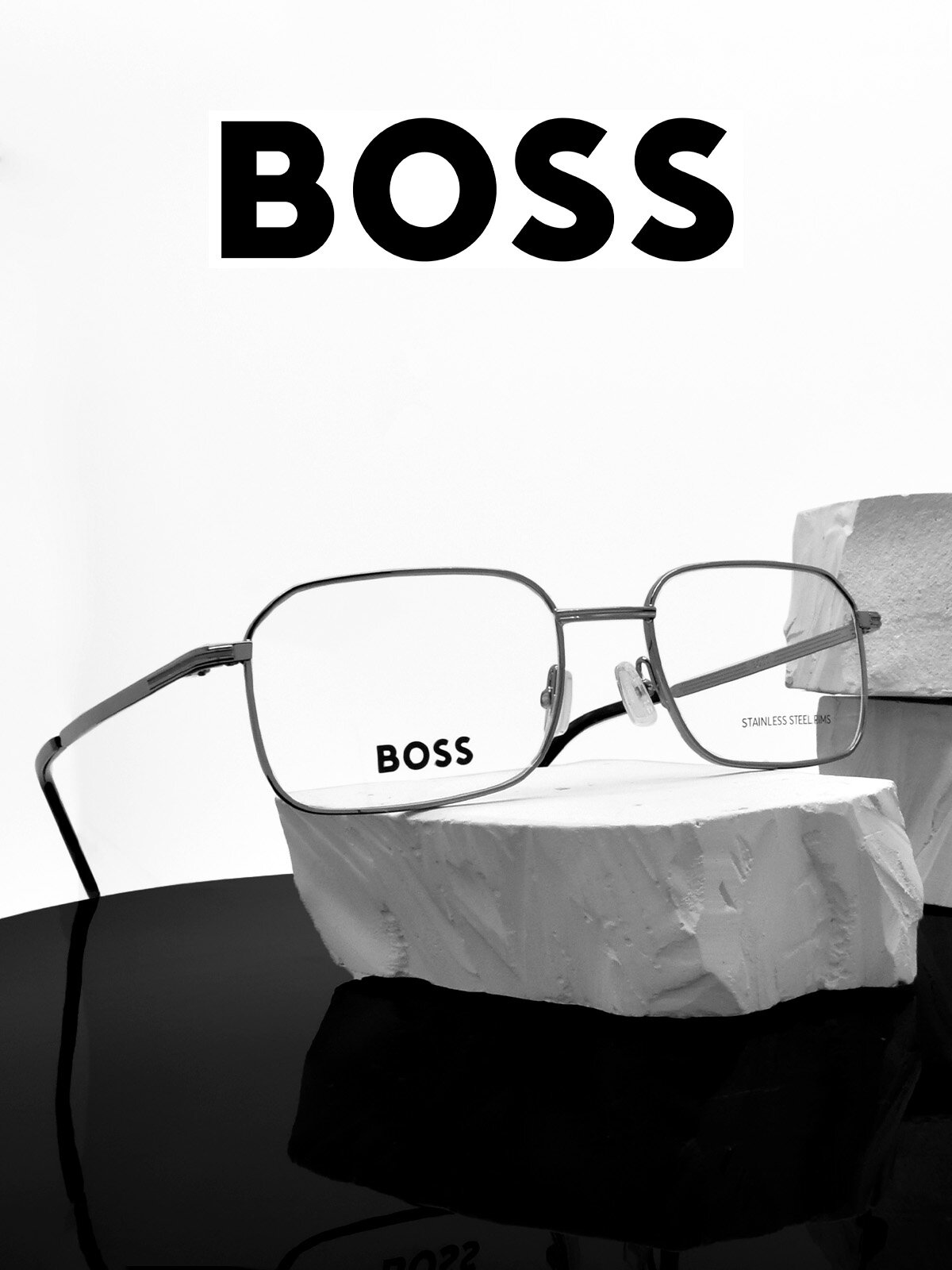 Оправа для очков BOSS 1604 6LB 55 пол Мужской форма оправы Прямоугольная цвет оправы Серебряный