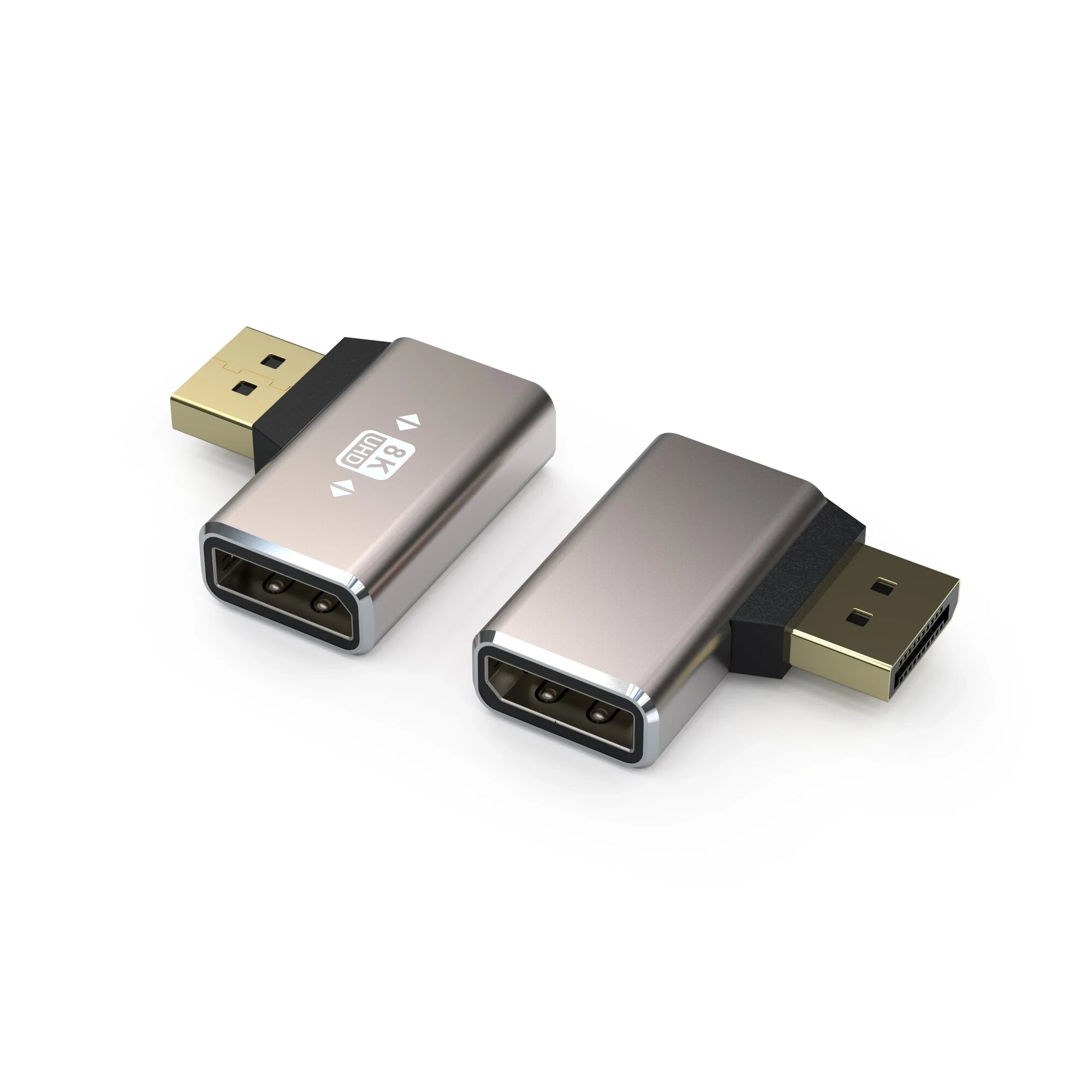 BSN Адаптер DisplayPort 1.4 Серый, Right DP M-F