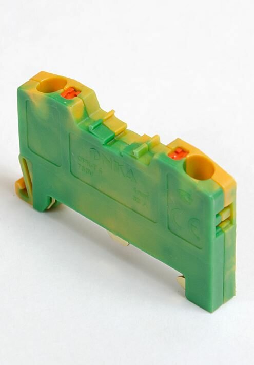 Onka Клеммник пружинный быстрозажимной (Push in), 2,5-4 мм. кв, (земля), 1199, OPK 2/4T, арт. 1020299