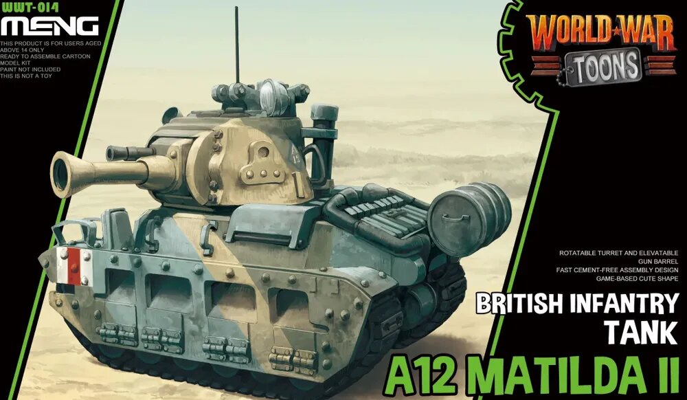 Meng WWT-014 Модель сборки Британский танк A12 Matilda II (Q)