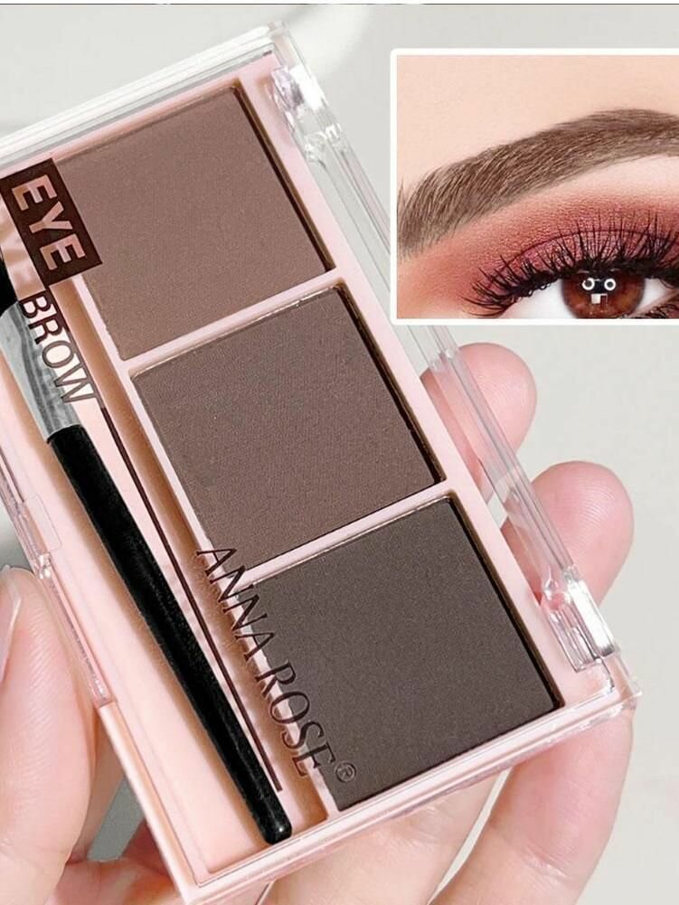 Палетка теней для макияжа бровей и век водостойкая, Три цвета, водонепроницаемый