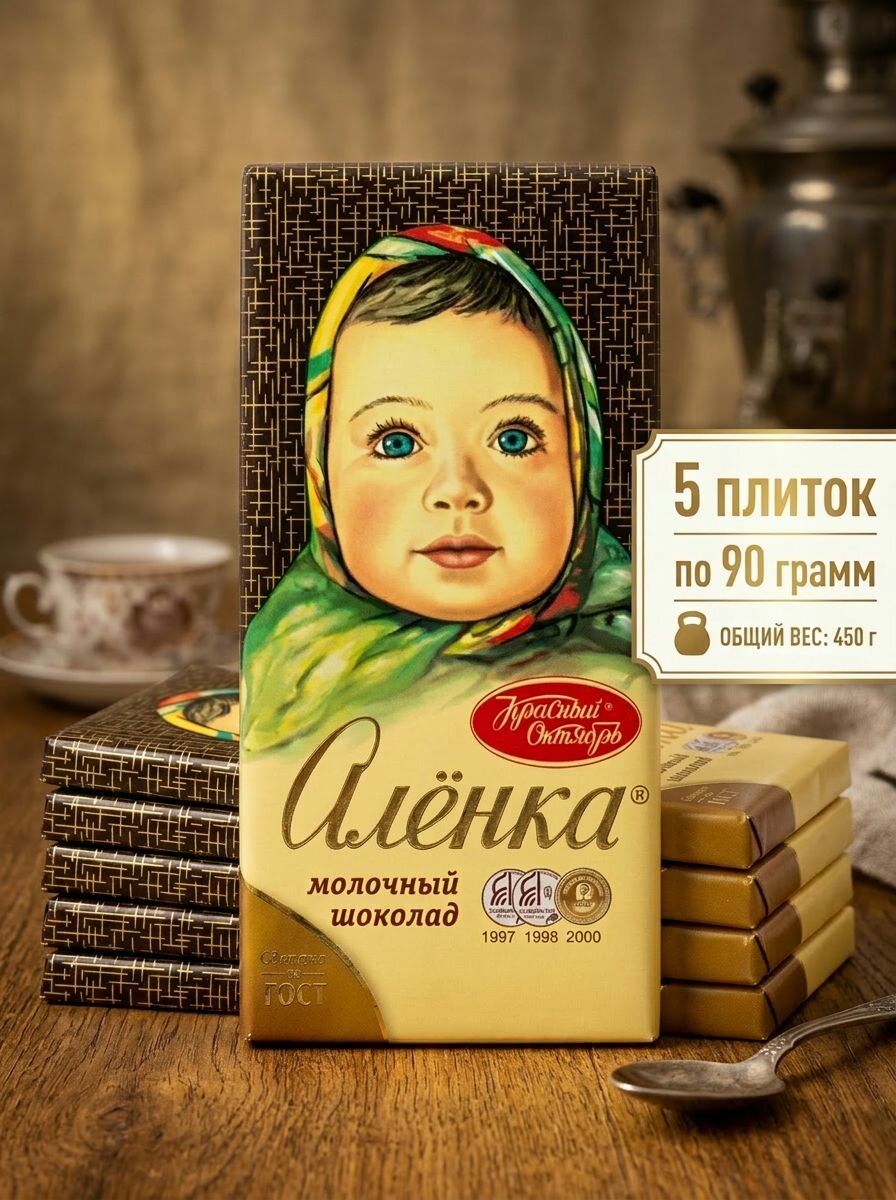Шоколад Красный октябрь Аленка 5 шт. по 90 гр.
