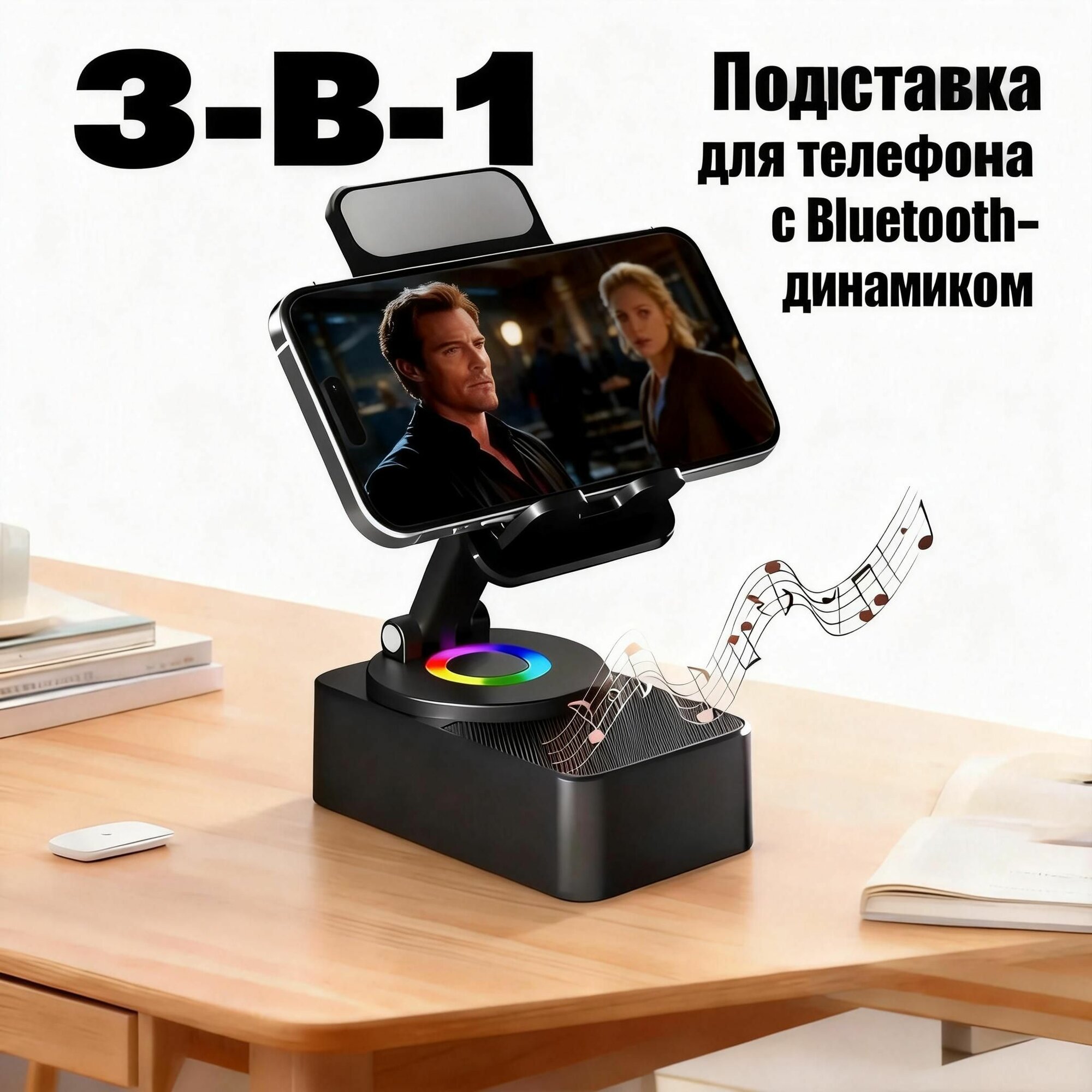 Кронштейн-подставка, для телефона, универсальный, регулировка, наклон и поворот